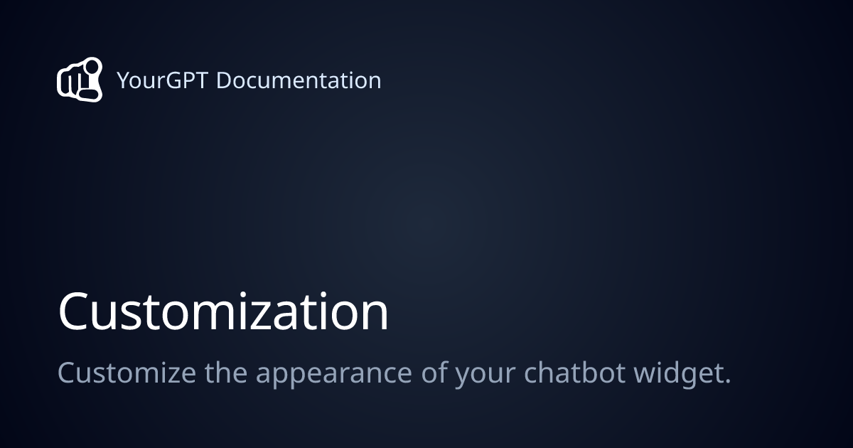 Customization | YourGPT Documentation