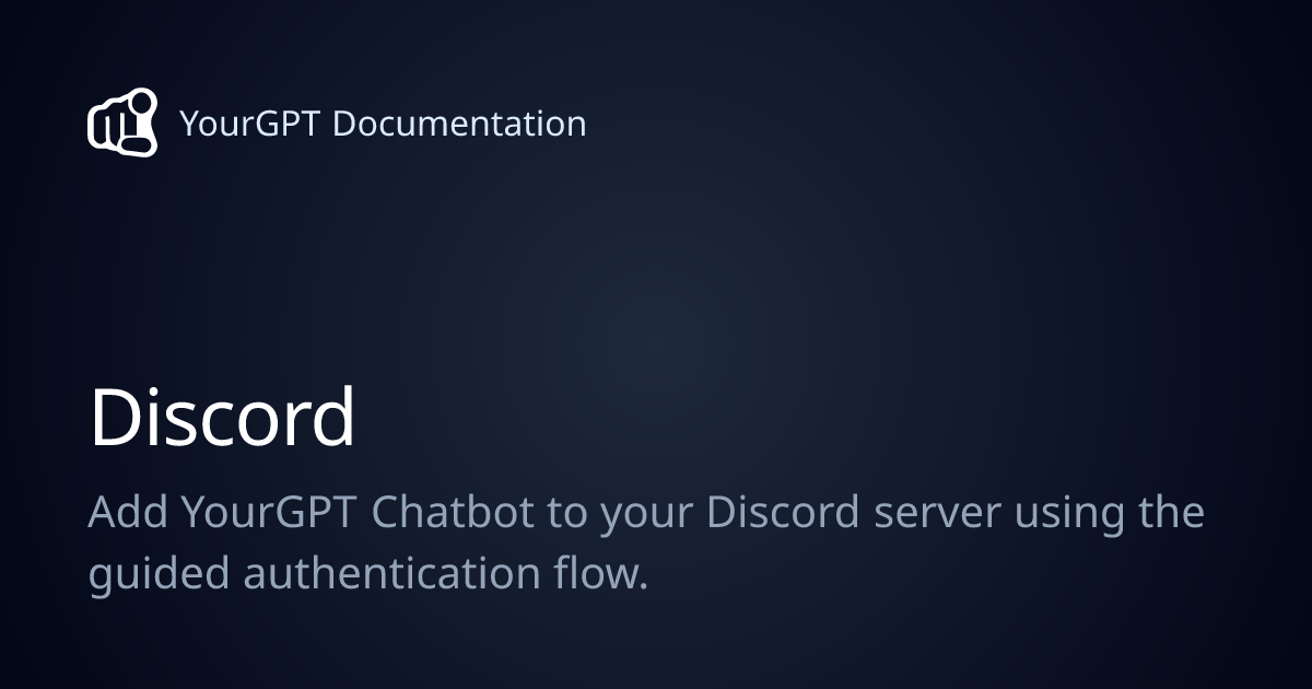 Discord | YourGPT Documentation