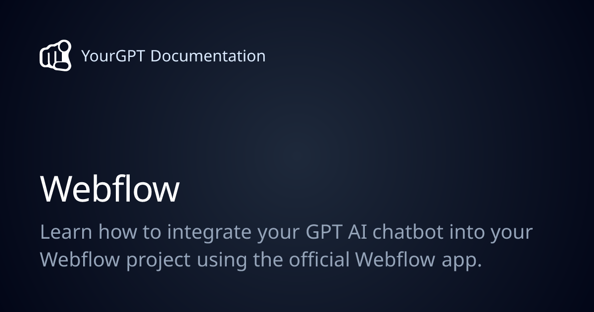 Webflow | YourGPT Documentation