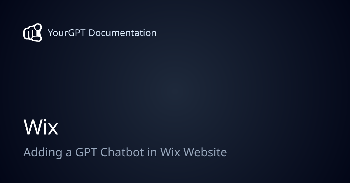 Wix | YourGPT Documentation
